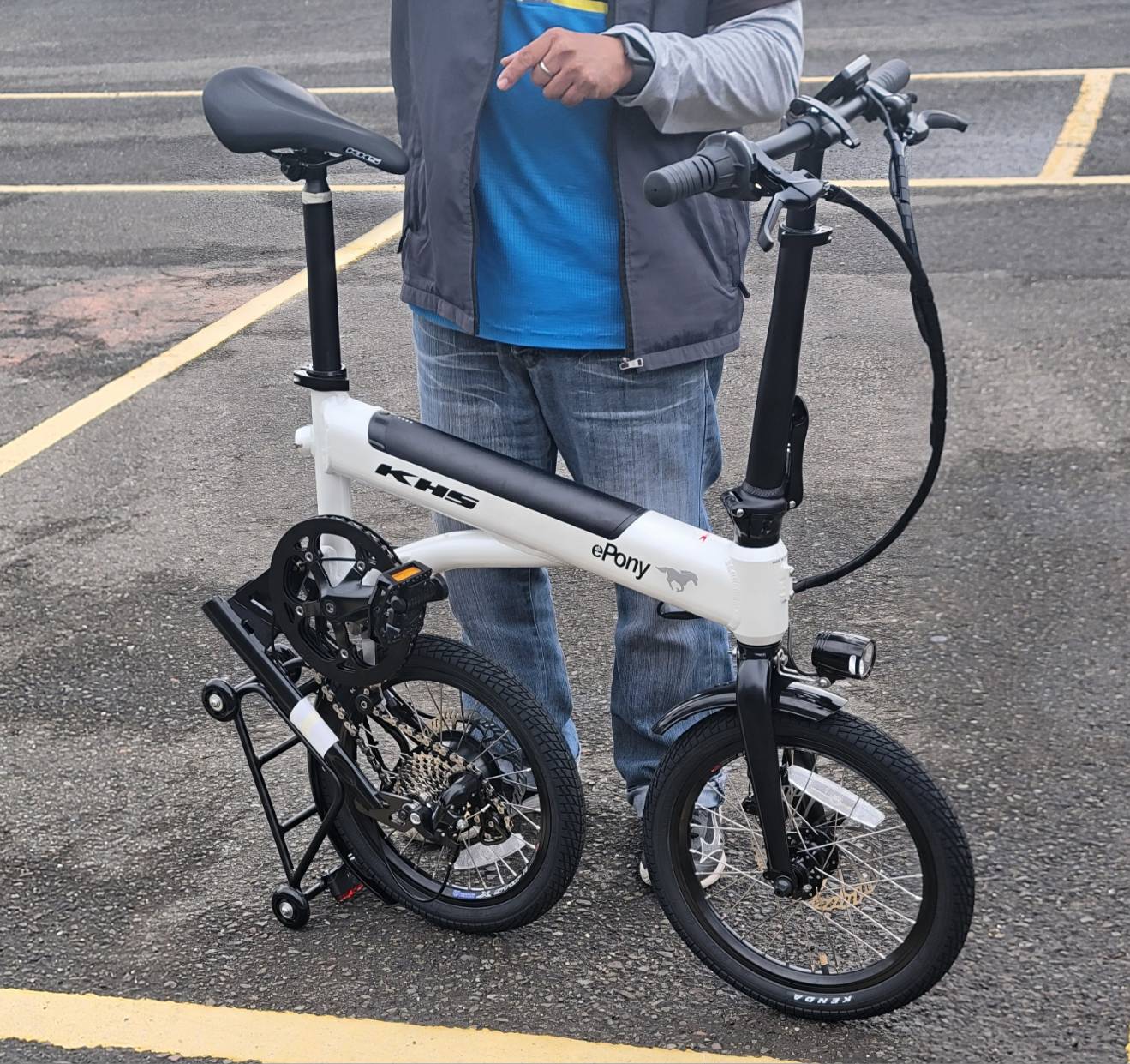 KHS功學社 ePONY電小馬 16吋8速5段電動輔助折疊自行車-珍珠白(類小布)