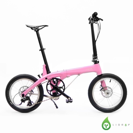 Lidrop一丁點 Happy Pet H.01/16吋(305)碟煞碳纖折疊單車-櫻花粉